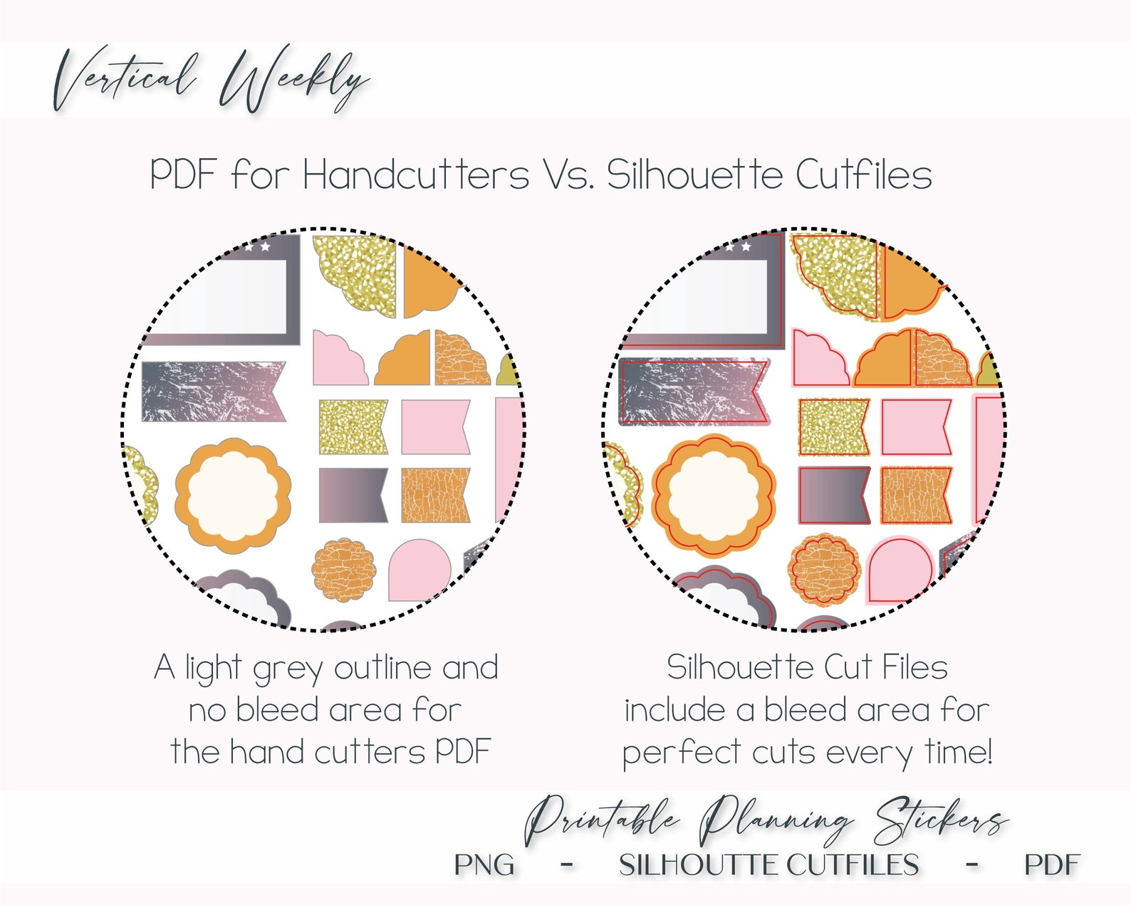 Printable Vertical Weekly Planner Sticker Kit Seance Foil - Etsy