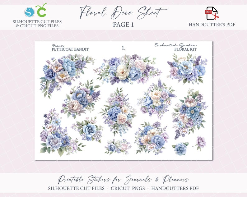 Printable Floral Kit - Enchanted Garden | Journal Stickers | Winter ...