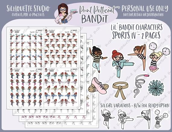 Lil' Bandit Printable Character Stickers Sports IV DIY | Etsy