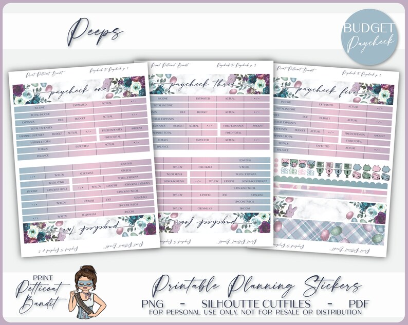 Printable Erin Condren Monthly Budget Bundle Budget Planner - Etsy