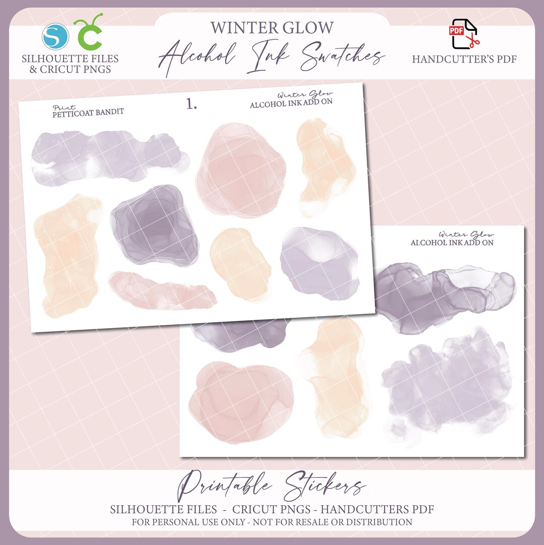 Printable Alcohol Ink Swatches - Winter Glow | Snowy Winter Journal ...