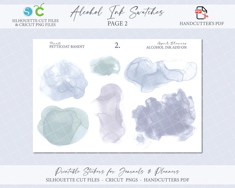 Spring Printable Alcohol Ink Swatches - April Showers | Journal ...