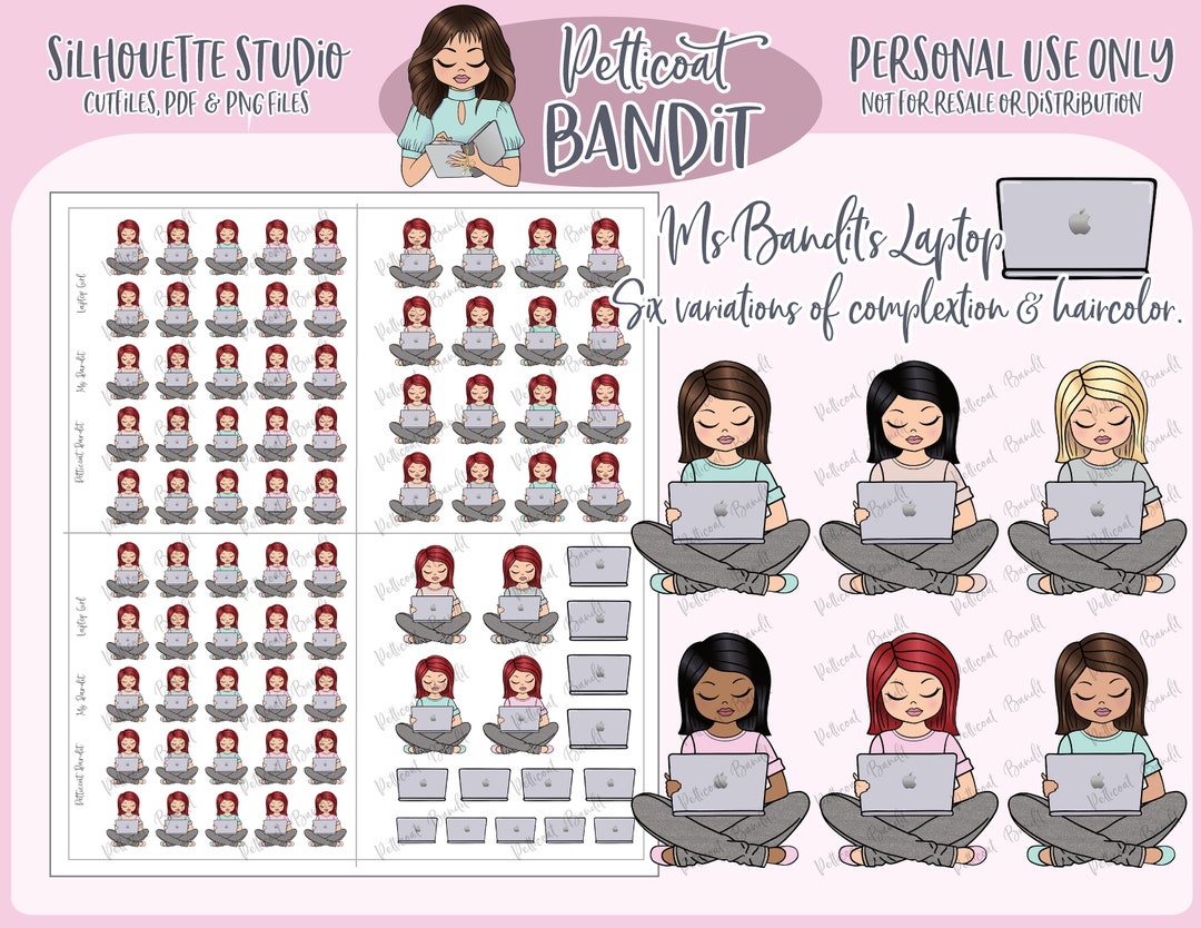 Ms. Bandits Laptop Printable Character Stickers | Digital Download ...