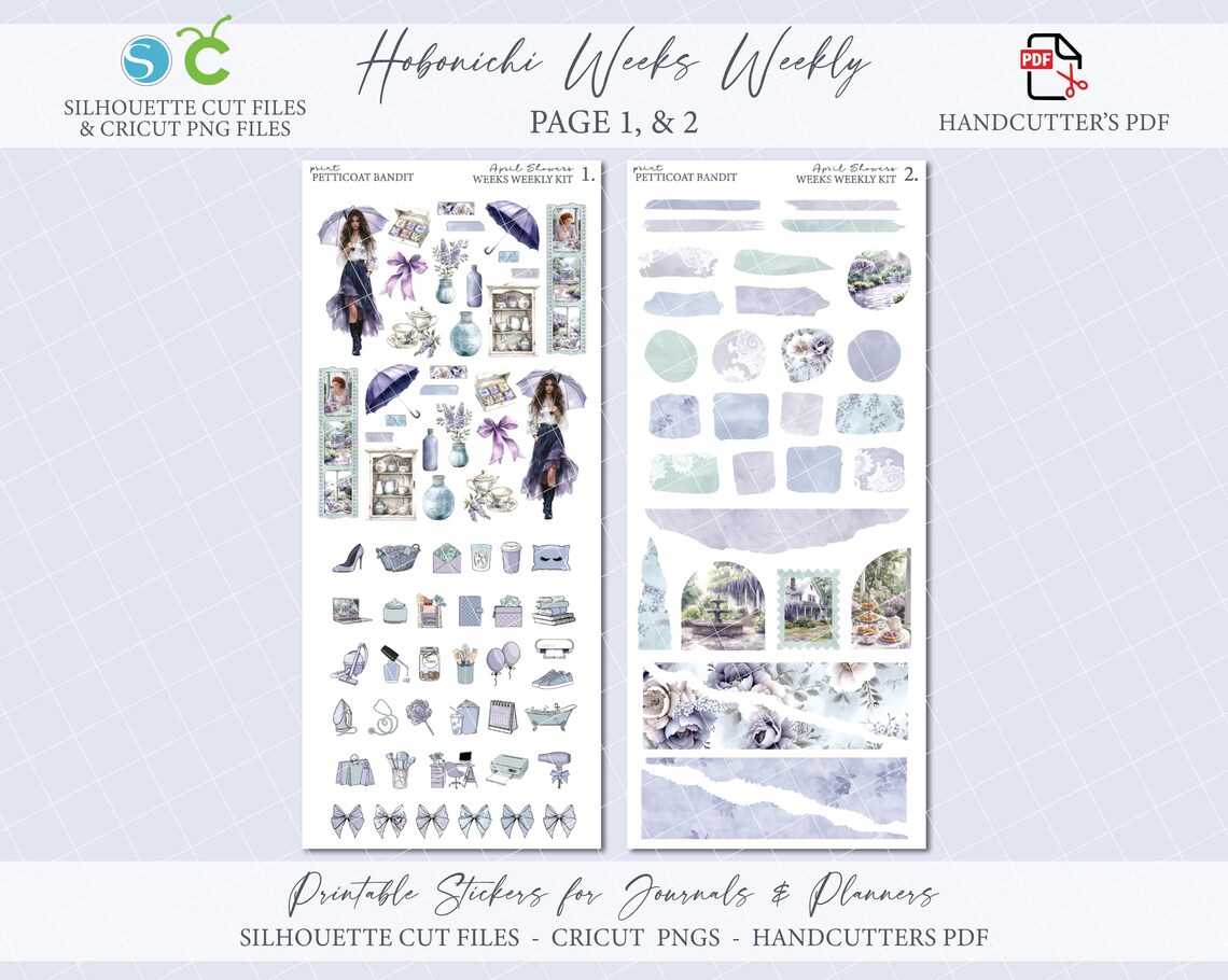 Spring Printable Hobonichi Weeks Weekly Planner Kit - April Showers ...