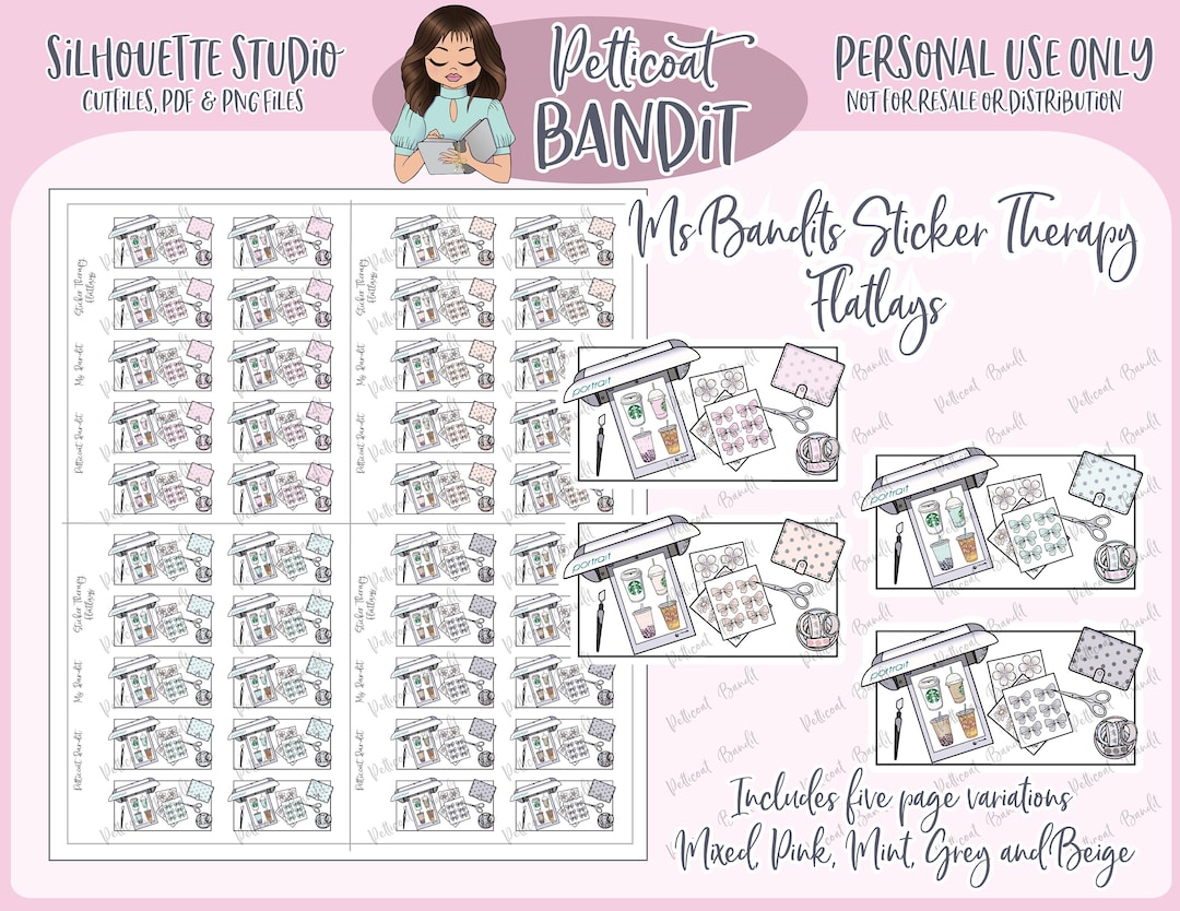 Ms. Bandit Sticker Therapy Flatlays Printable Icon Stickers | Digital ...