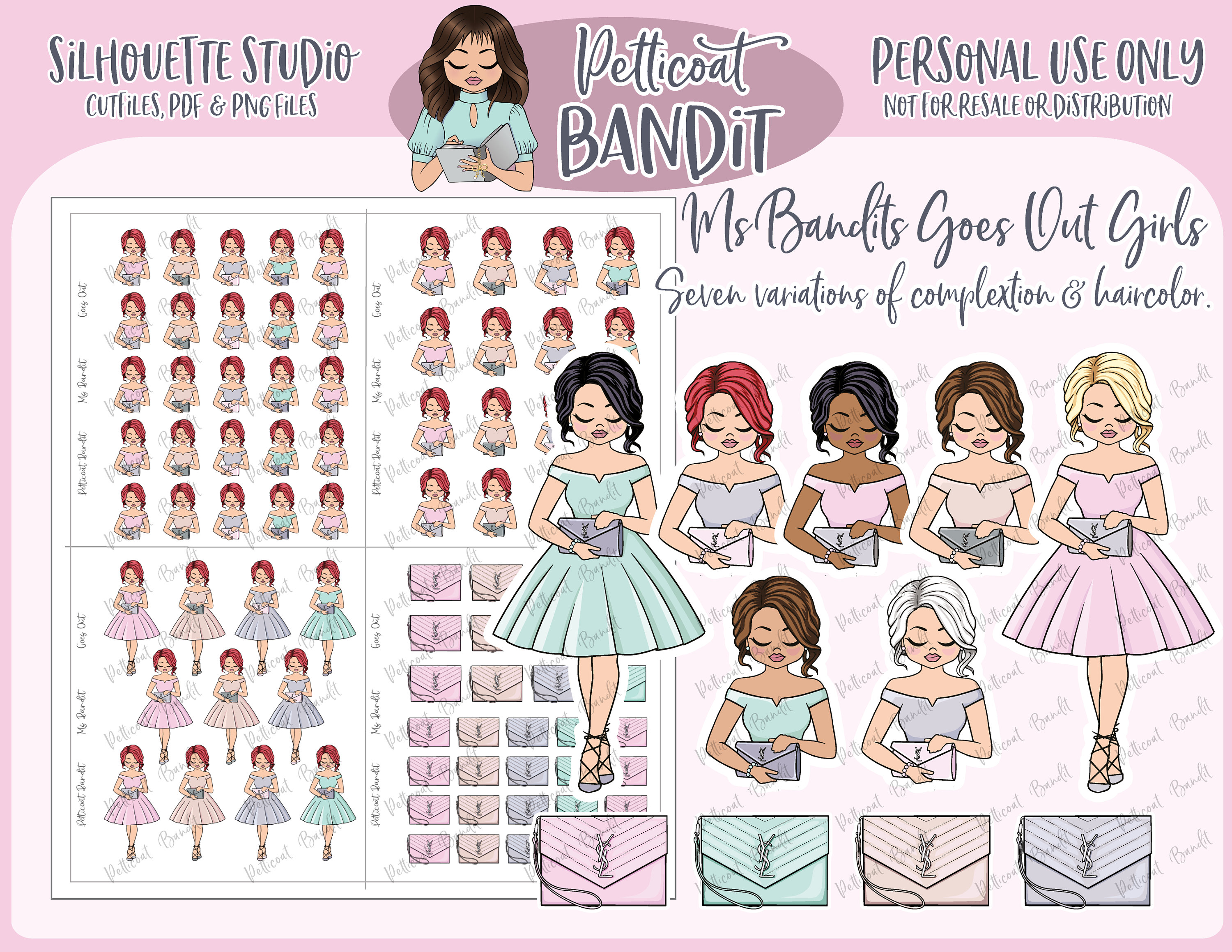 Ms. Bandit Goes Out Printable Character Stickers | Digital Printable ...