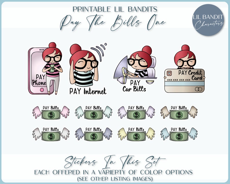 Lil' Bandit - Pay the Bills One | Printable Character Stickers ...