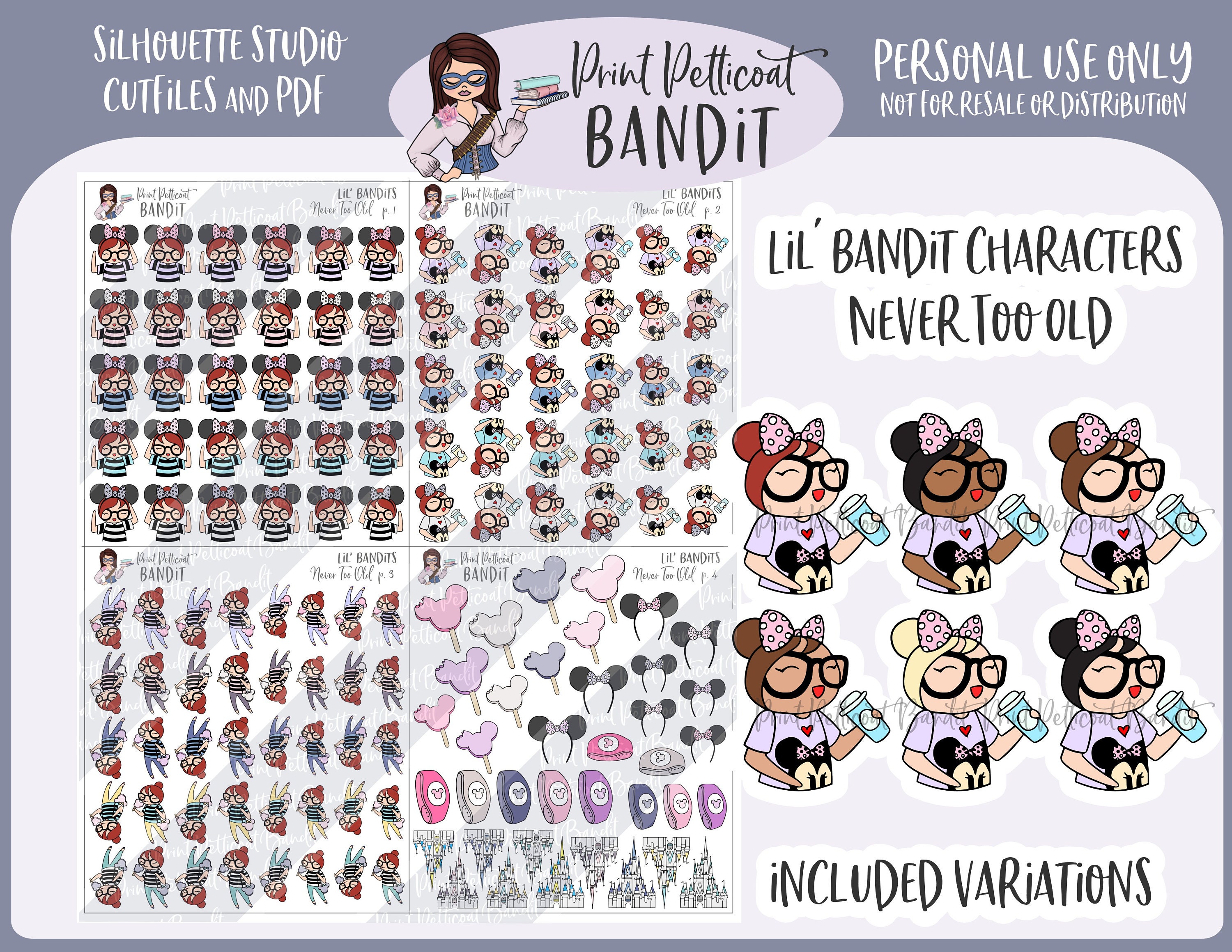 Lil' Bandit Printable Character Stickers Never Too Old | Etsy