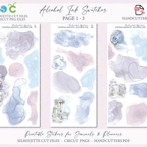 Printable Alcohol Ink Swatches - Enchanted Garden | Journal Stickers ...