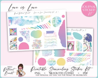 Rainbow Sparkle Journaling Page Kit - Etsy