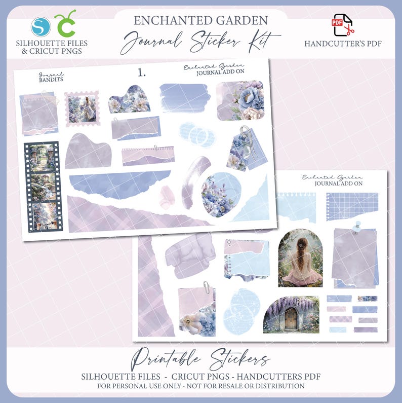 Printable Journaling Sticker Kit - Enchanted Garden | Journal Stickers ...