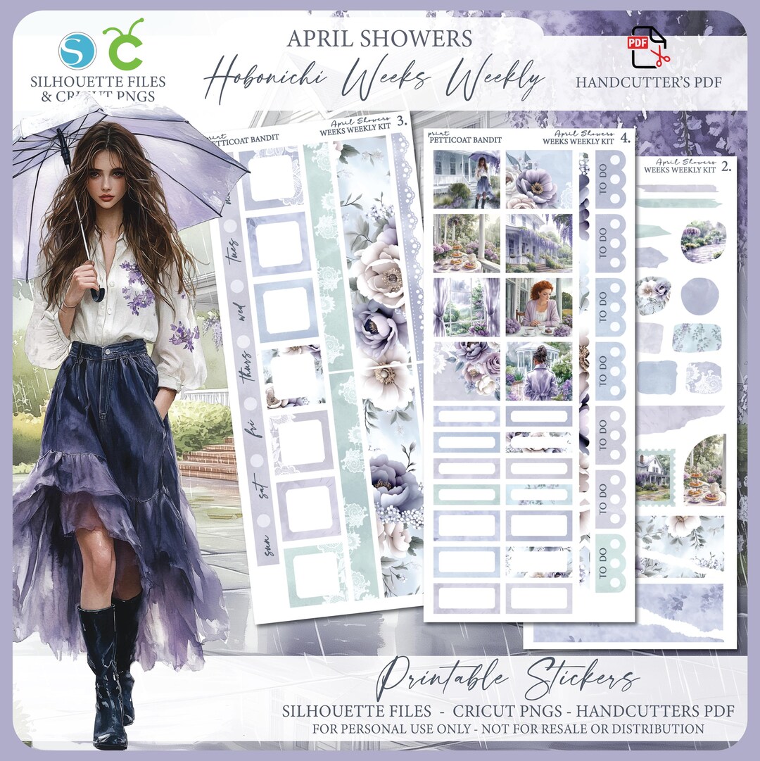 Spring Printable Hobonichi Weeks Weekly Planner Kit - April Showers ...
