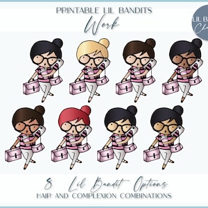 Lil' Bandit - Work | Printable Character Stickers | Planner Stickers ...