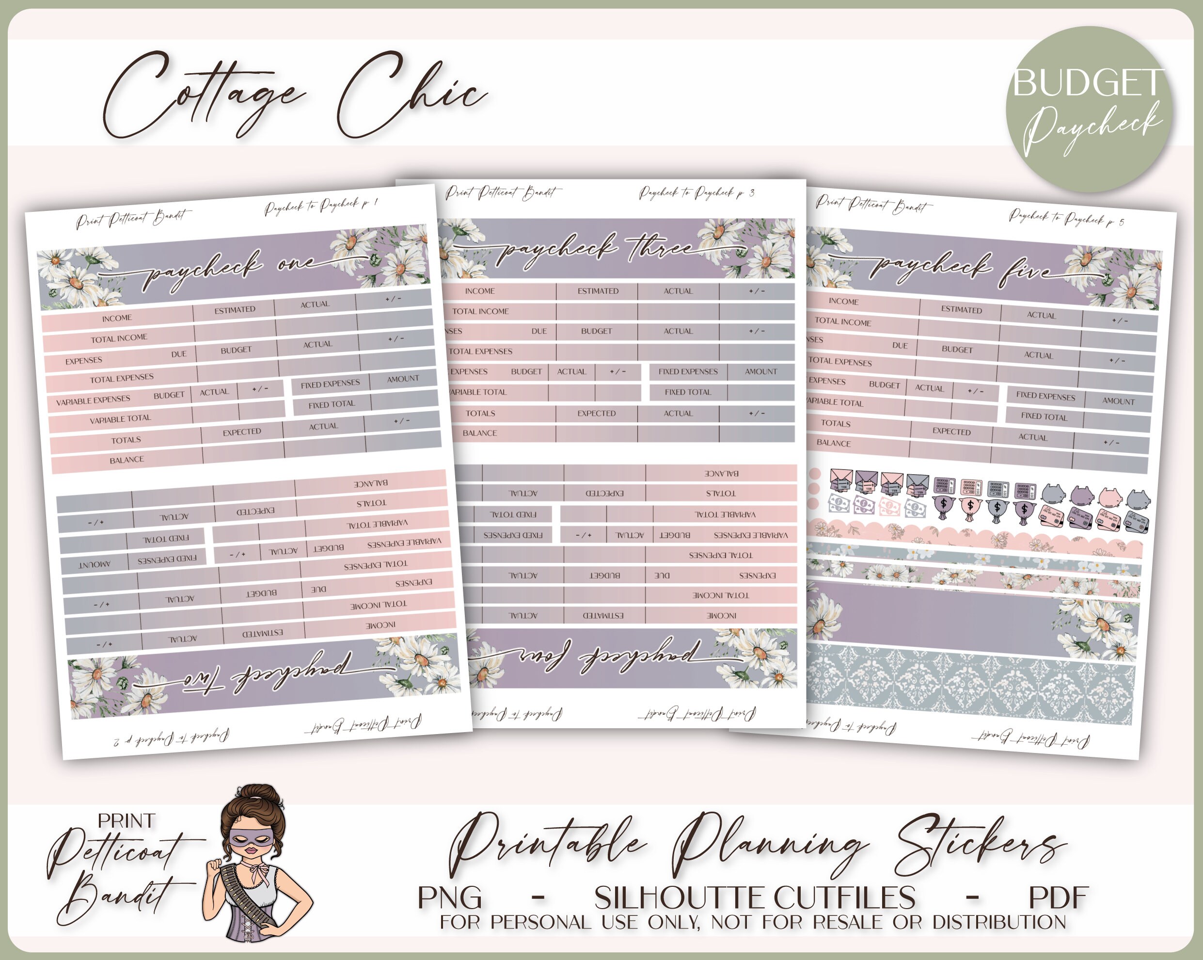 Printable Erin Condren Monthly Budget Bundle Budget Planner - Etsy