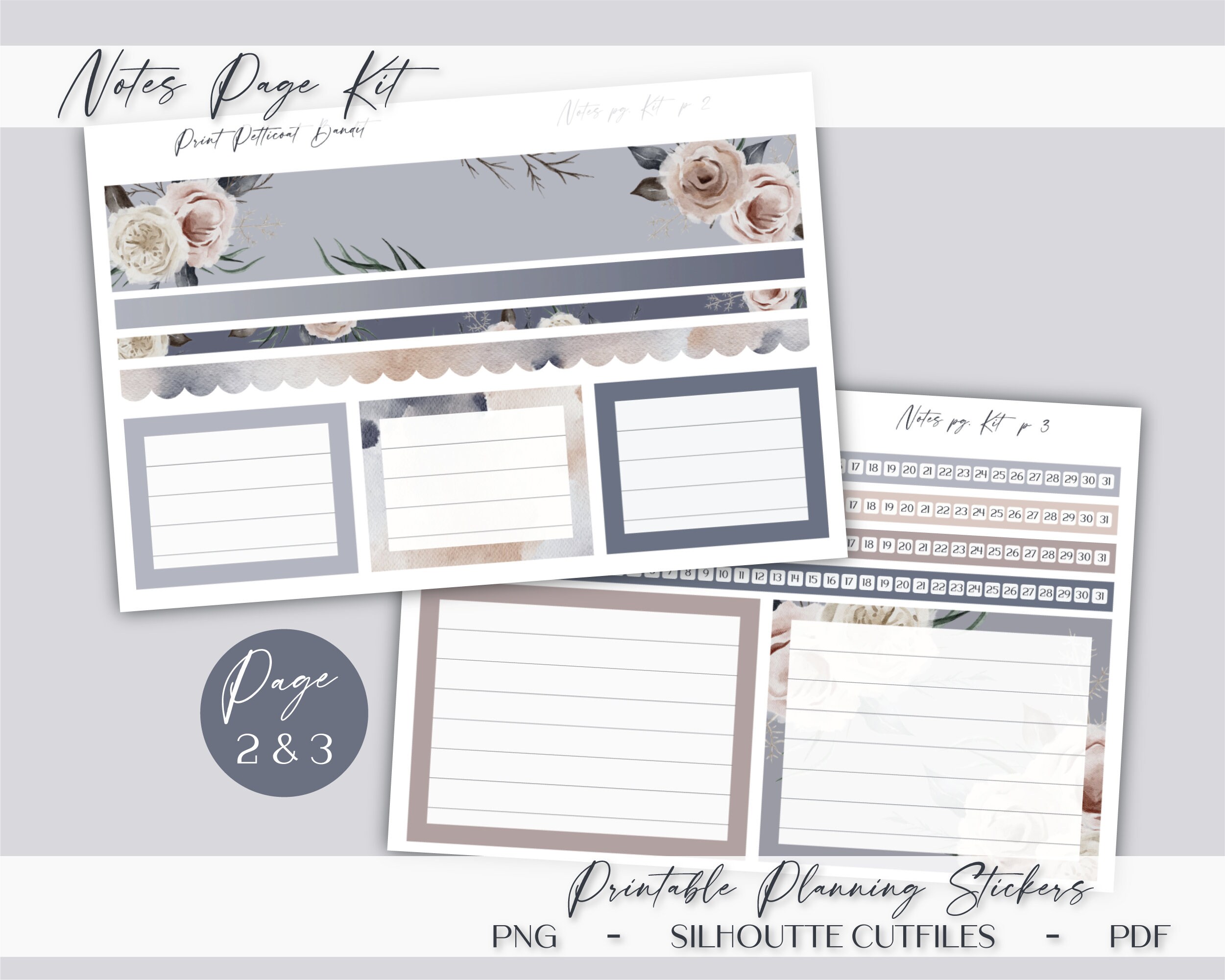 Erin Condren Notes Page Kit Printable Monthly Notes Planner - Etsy