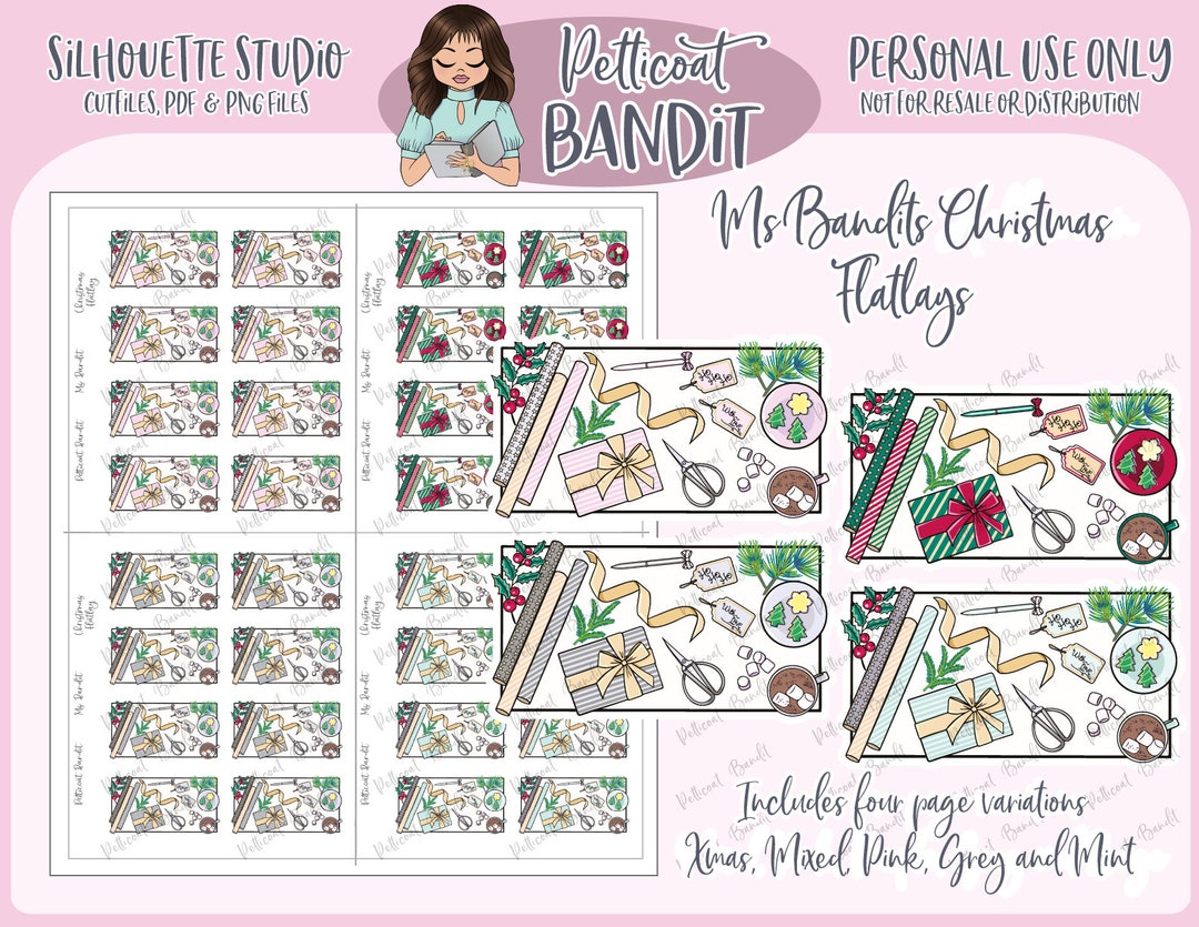 Ms. Bandit Christmas Flatlays Printable Icon Stickers | Digital ...