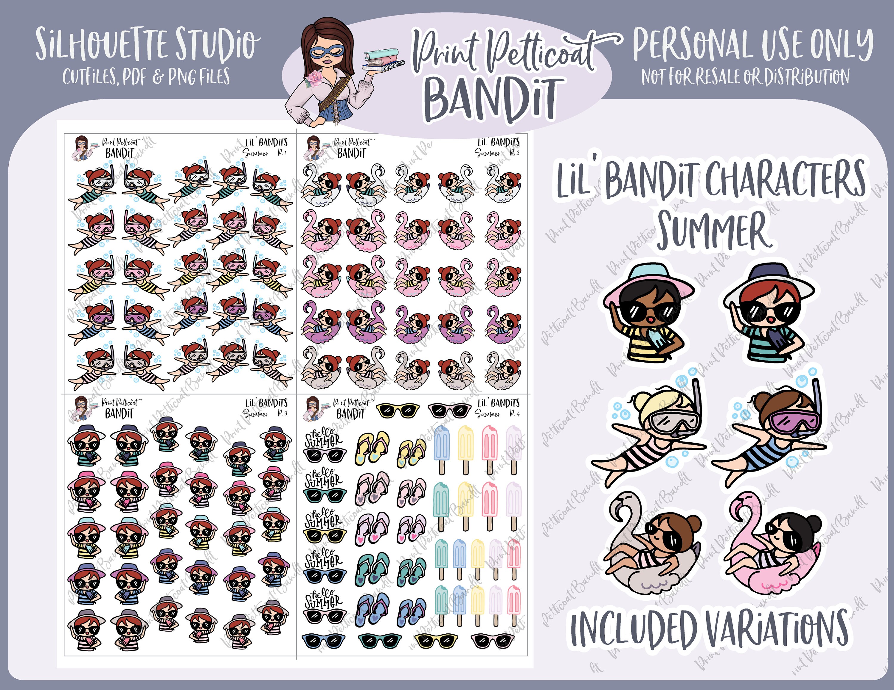 Lil' Bandit Printable Character Stickers Summer DIY | Etsy