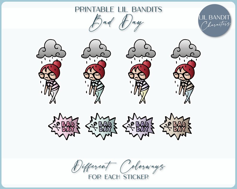 Lil' Bandit Bad Day Printable Character Stickers - Etsy