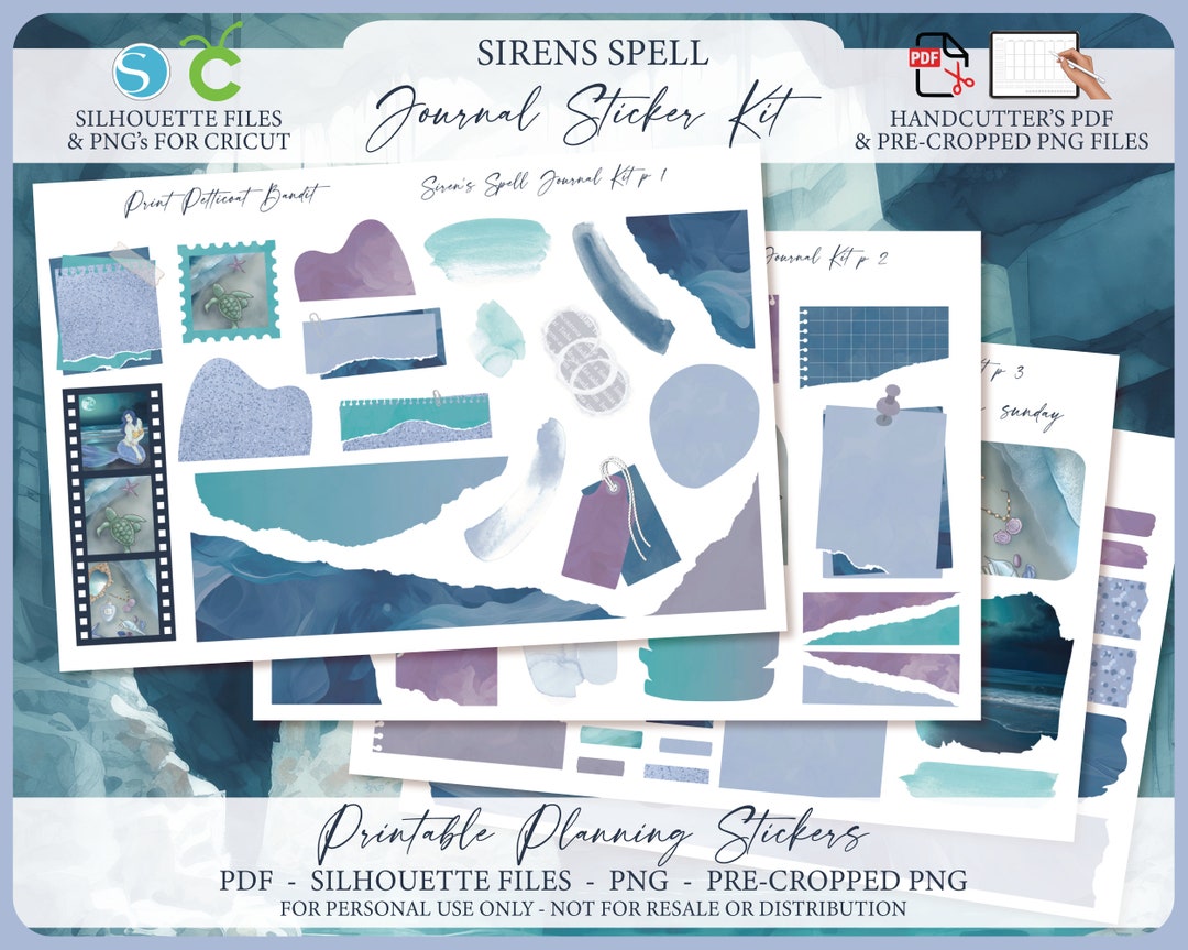 Printable Journaling Sticker Kit - Sirens Spell | Journal Stickers ...