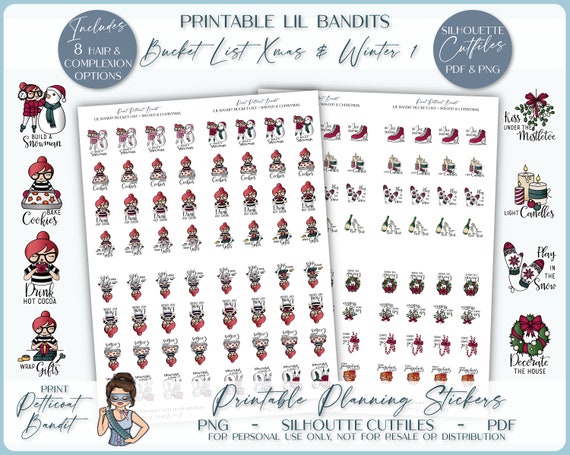 Lil' Bandit Bucket List Xmas and Winter Printable - Etsy