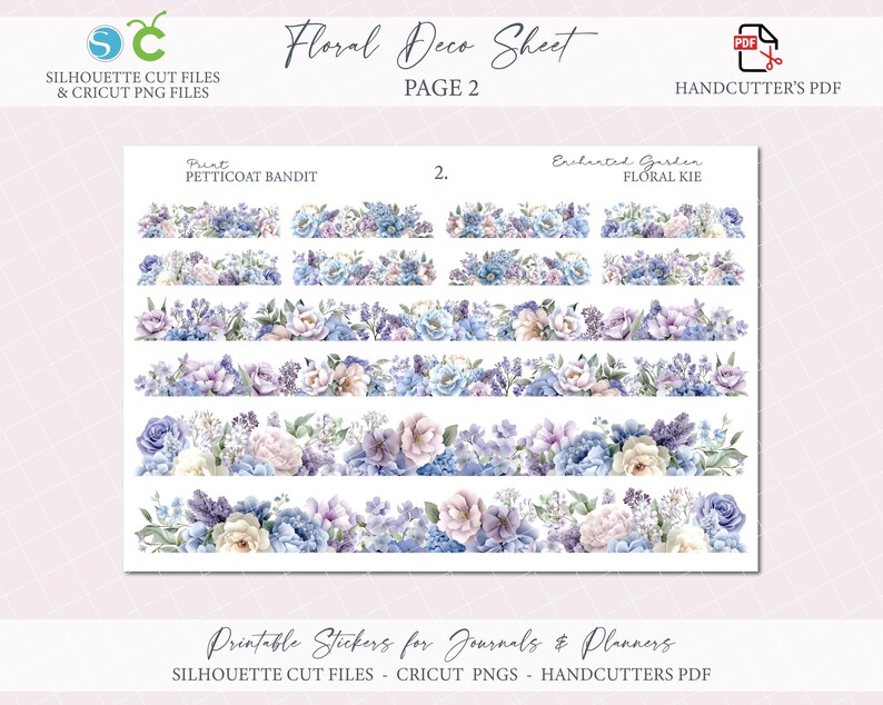 Printable Floral Kit - Enchanted Garden | Journal Stickers | Winter ...