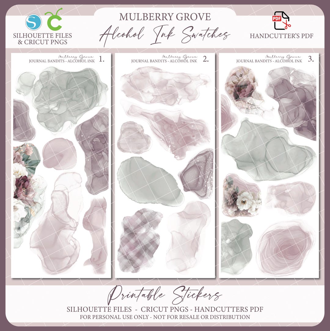 Winter Printable Alcohol Ink Swatches - Mulberry Grove | Journal ...