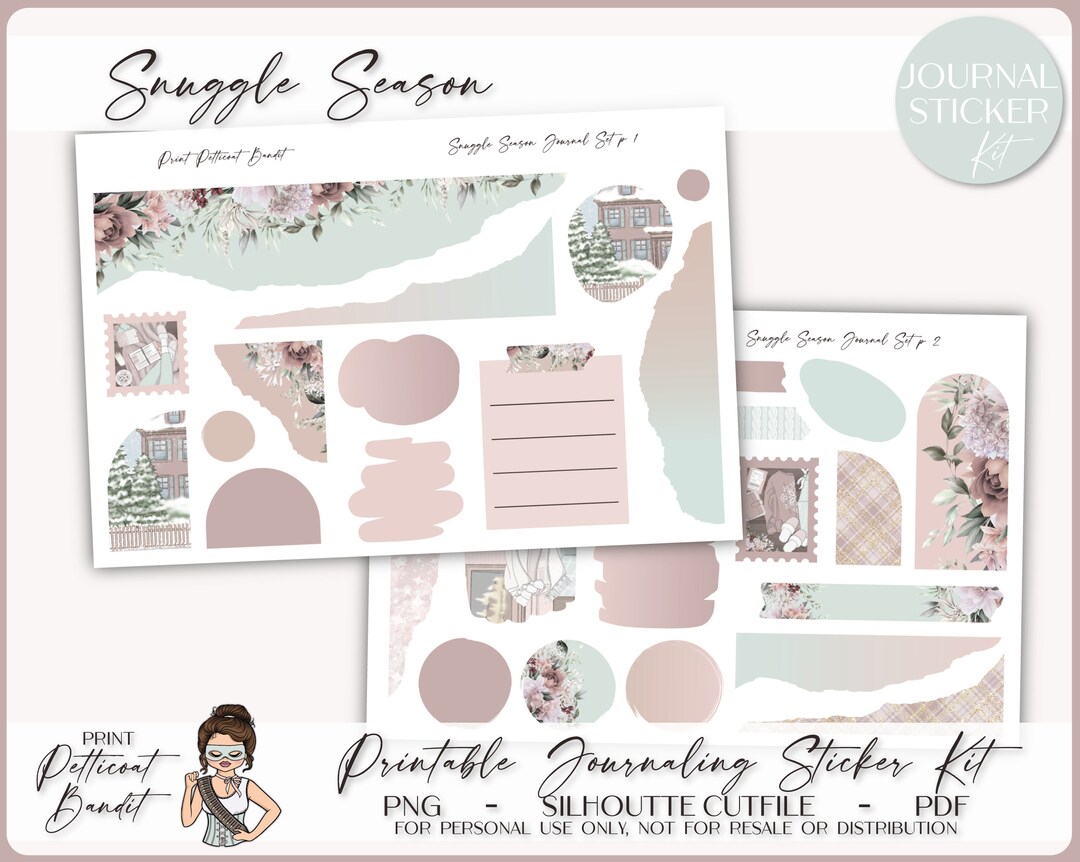 Printable Journaling Sticker Kit Snuggle Season Journal Stickers ...