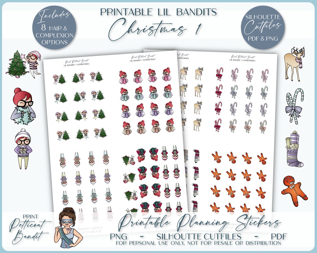 Lil' Bandit - Christmas | Printable Character Stickers | Planner ...