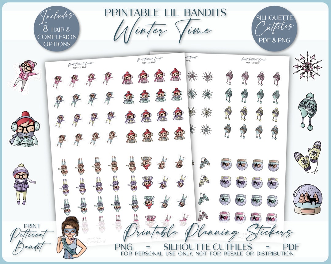 Lil' Bandit - Winter Time | Printable Character Stickers | Planner ...