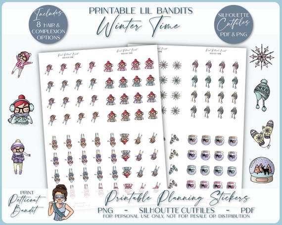 Lil' Bandit Winter Time Printable Character Stickers - Etsy