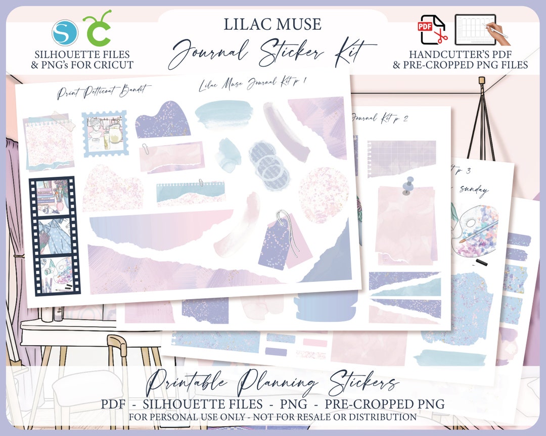 Printable Journaling Sticker Kit - Lilac Muse | Journal Stickers ...