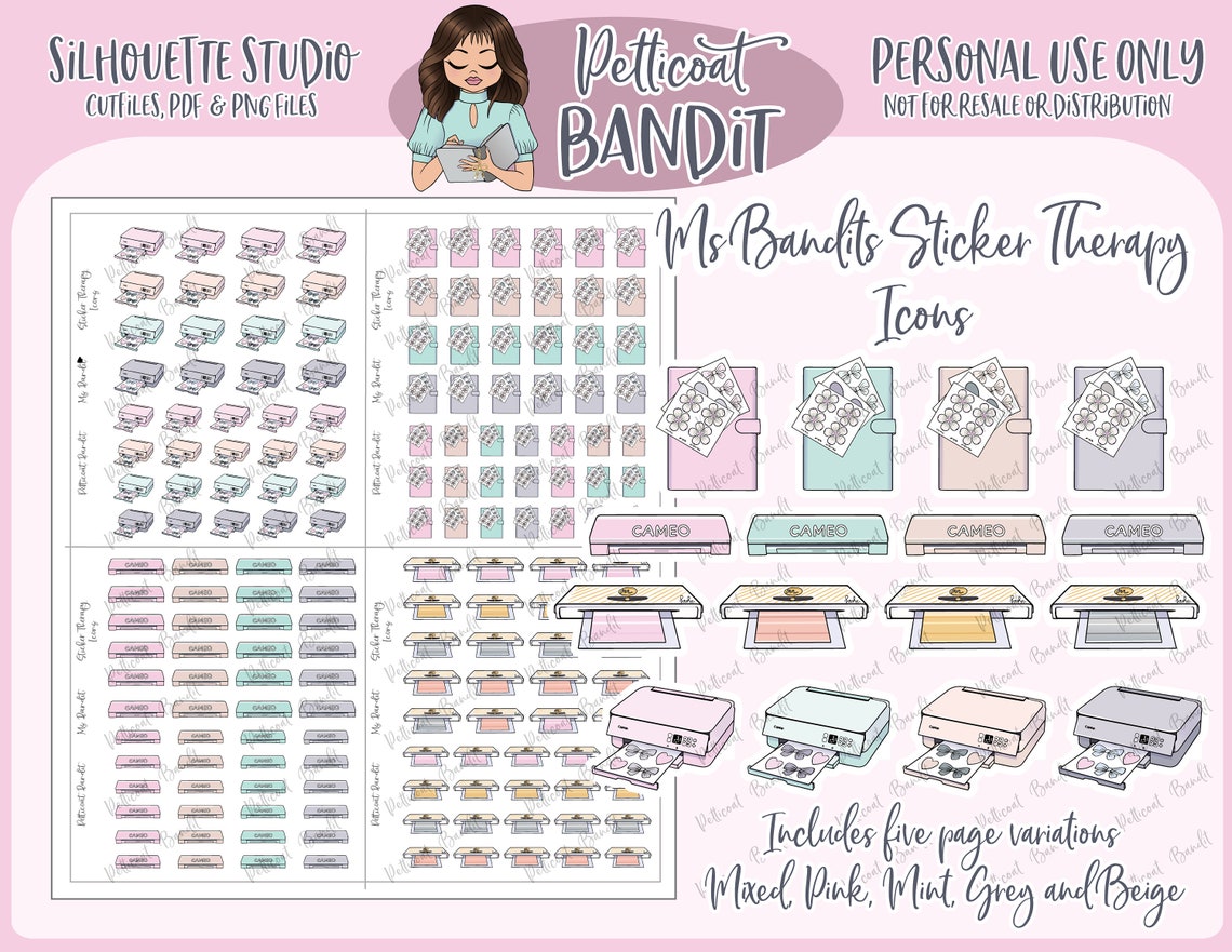 Ms. Bandits Sticker Therapy Icons Printable Icon Stickers | Etsy