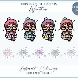 Lil' Bandit - Weather | Printable Character Stickers | Planner Stickers ...