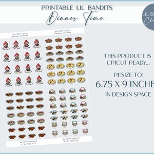 Lil' Bandit - Dinner Time | Printable Character Stickers | Planner ...