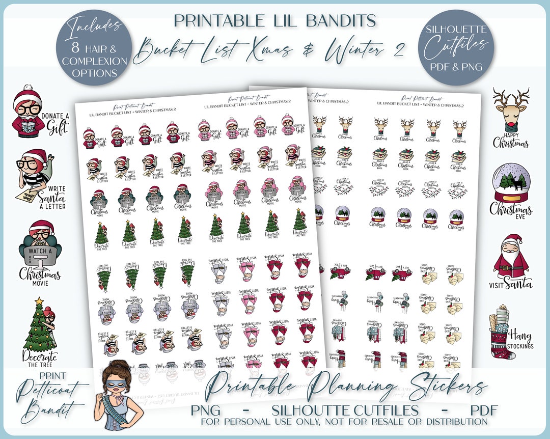 Lil' Bandit Bucket List - Xmas and Winter Two | Printable Character ...