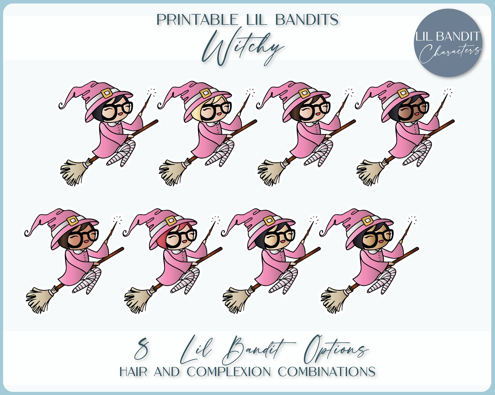 Lil' Bandit - Witchy | Printable Character Stickers | Planner Stickers ...
