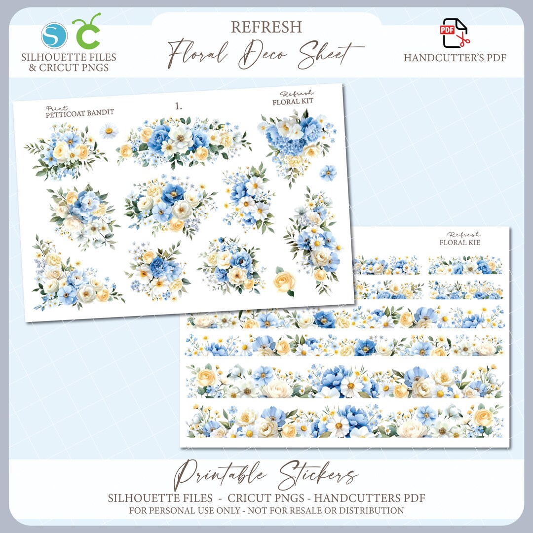 Printable Floral Kit - Refresh | Spring Floral Journal Stickers ...