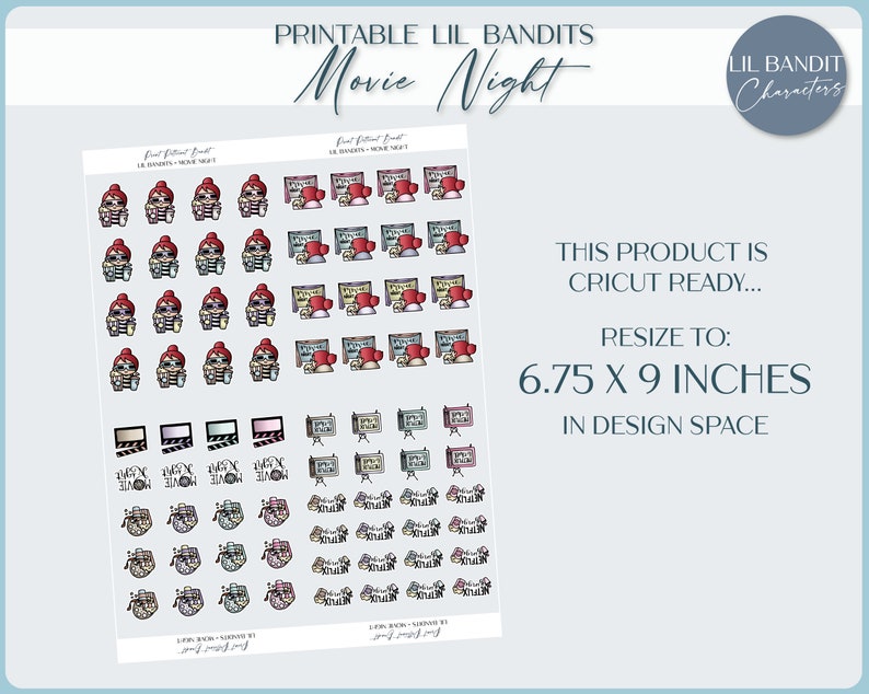 Lil' Bandit Movie Night Printable Character Stickers - Etsy