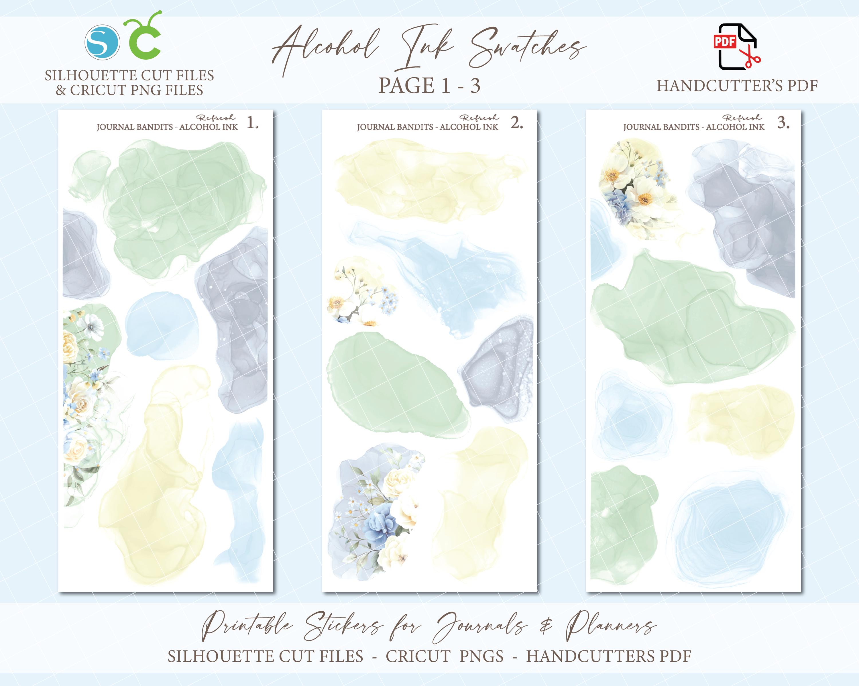 Printable Alcohol Ink Swatches - Refresh | Spring Journal Stickers ...