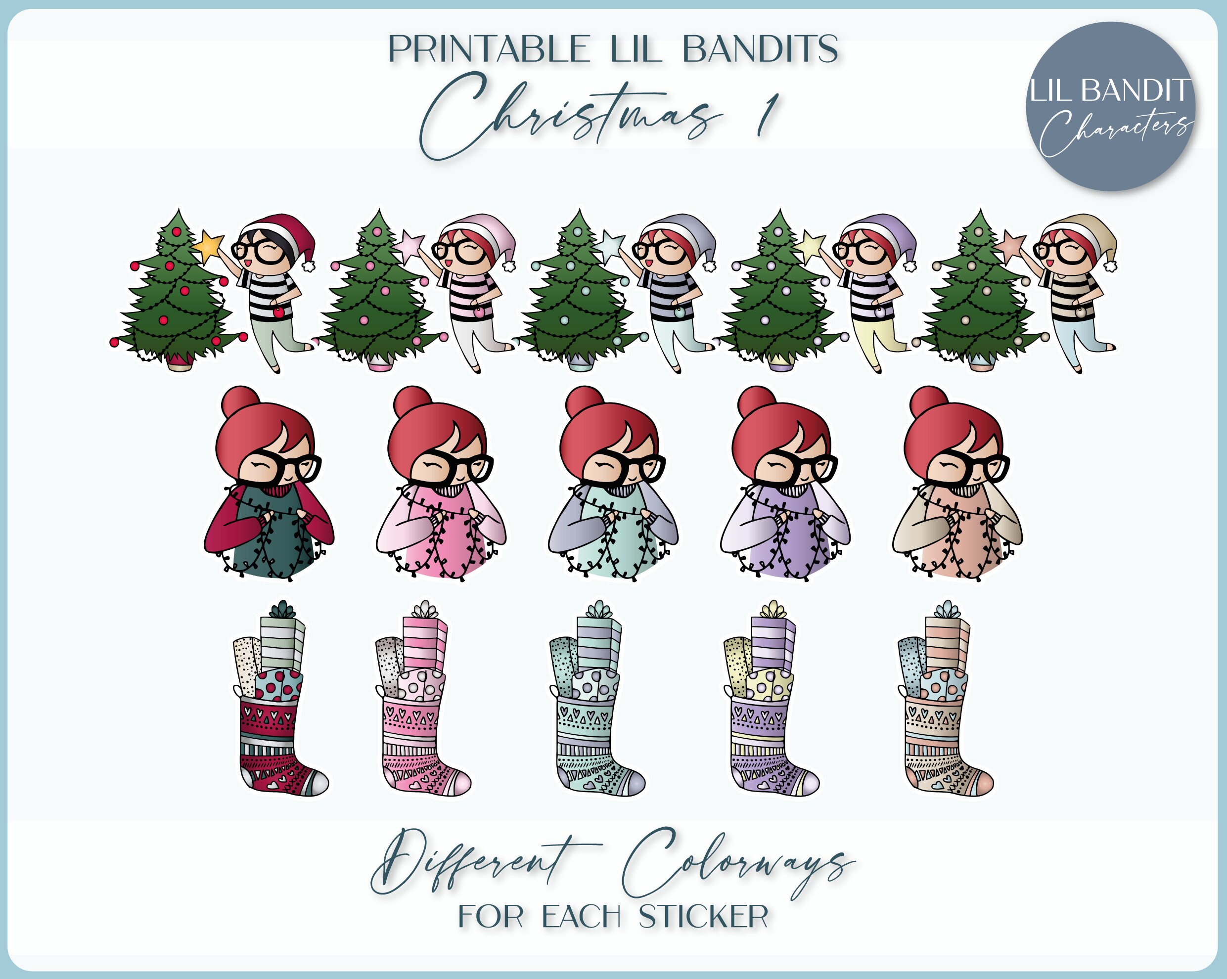 Lil' Bandit - Christmas | Printable Character Stickers | Planner ...
