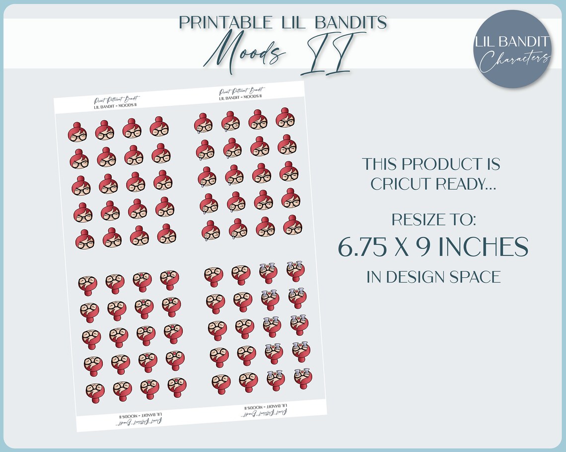 Lil' Bandit Moods 2 Printable Character Stickers - Etsy