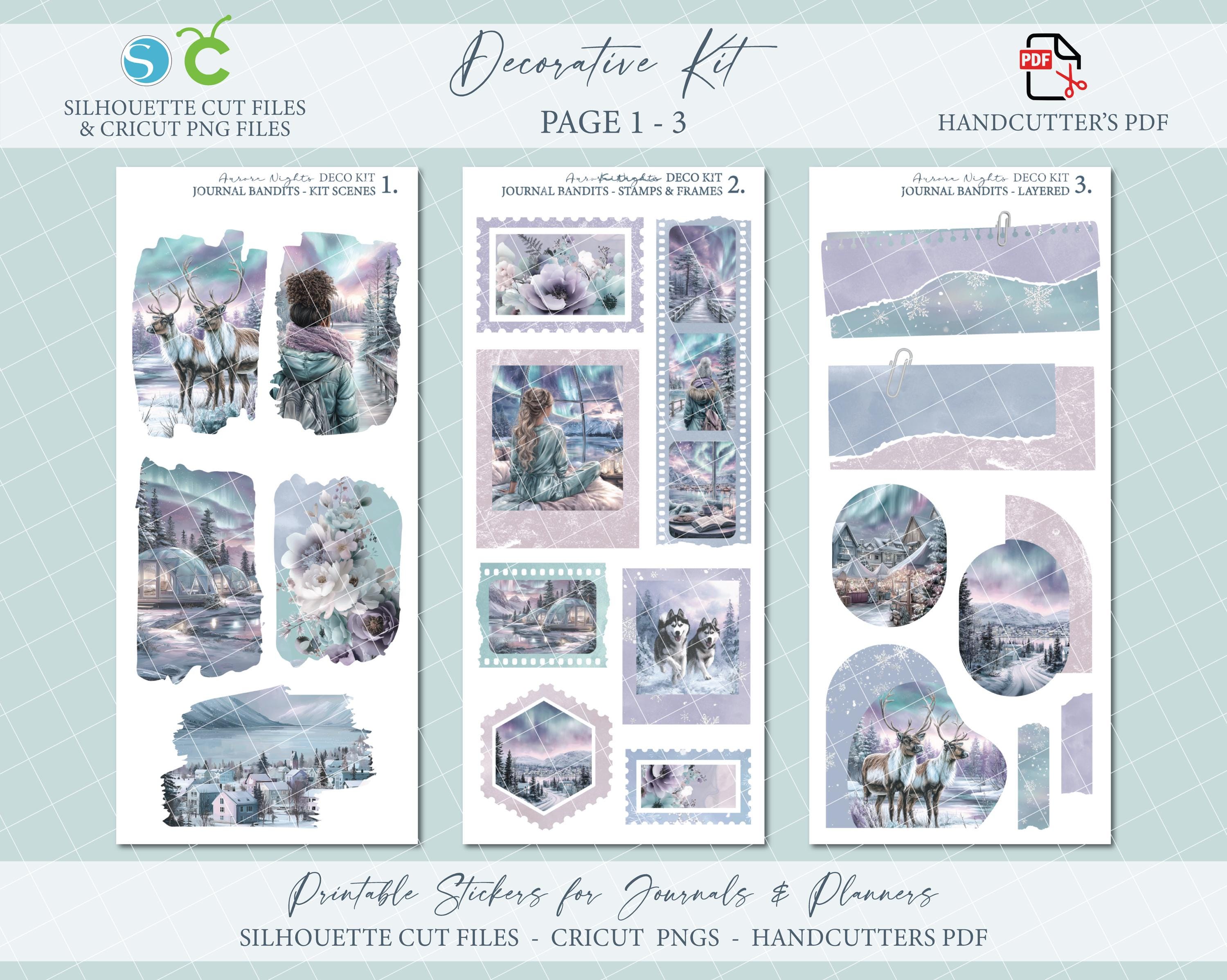 Winter Printable Decorative Sticker Kit - Aurora Nights | Journal ...