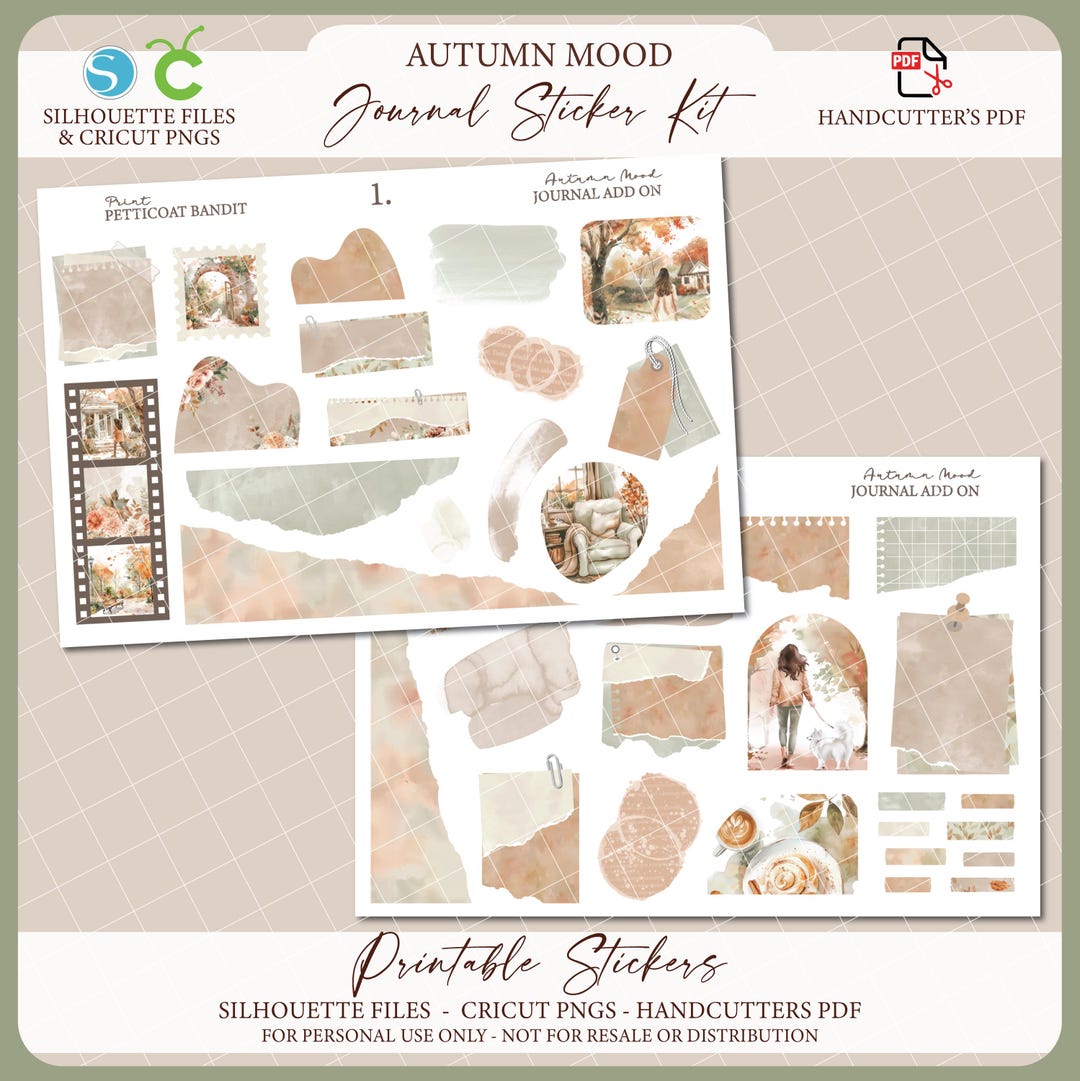 Printable Journaling Sticker Kit -autumn Mood | Journal Stickers ...