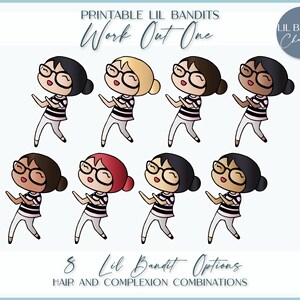 Lil' Bandit - Work Out One | Printable Character Stickers | Planner ...