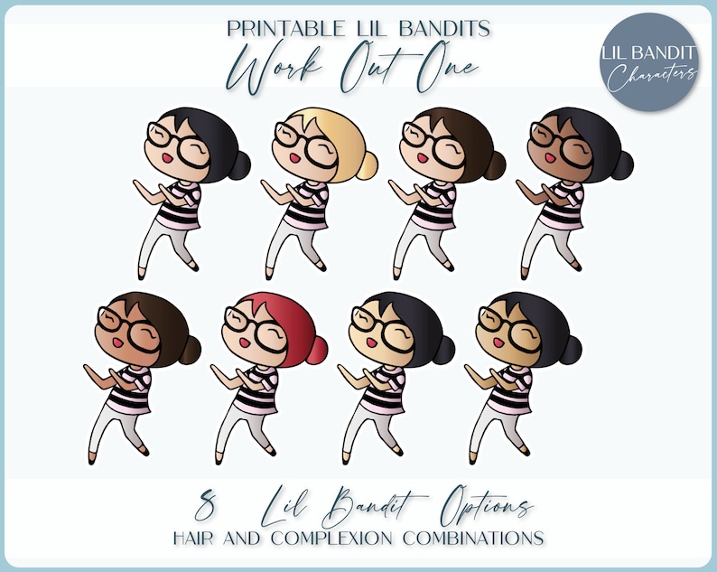 Lil' Bandit - Work Out One | Printable Character Stickers | Planner ...