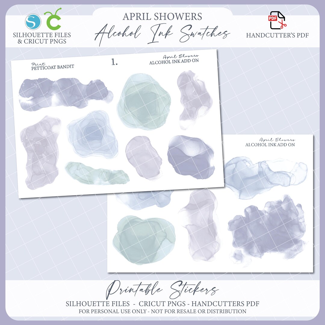 Spring Printable Alcohol Ink Swatches - April Showers | Journal ...