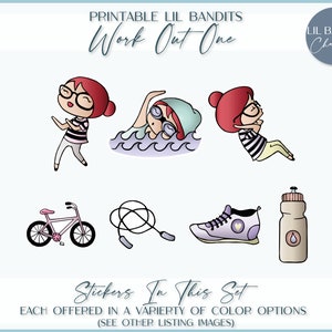 Lil' Bandit - Work Out One | Printable Character Stickers | Planner ...