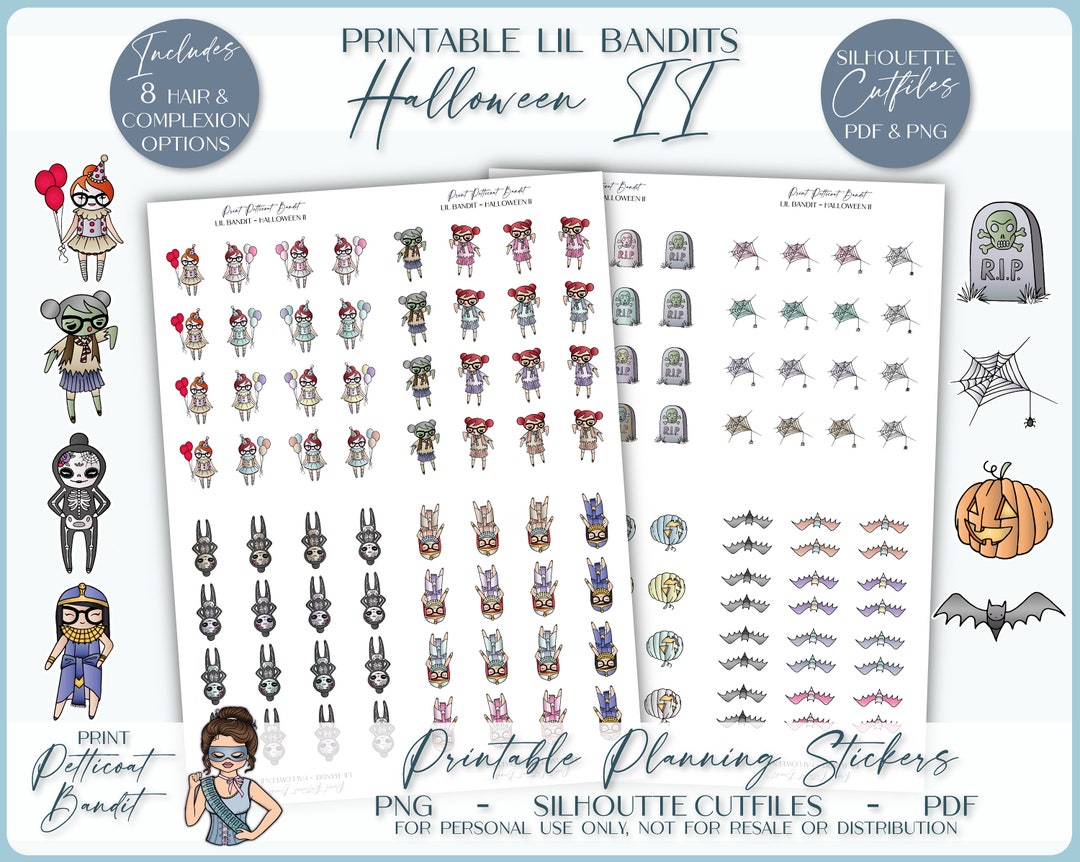 Lil' Bandit - Halloween 2 | Printable Character Stickers | Planner ...