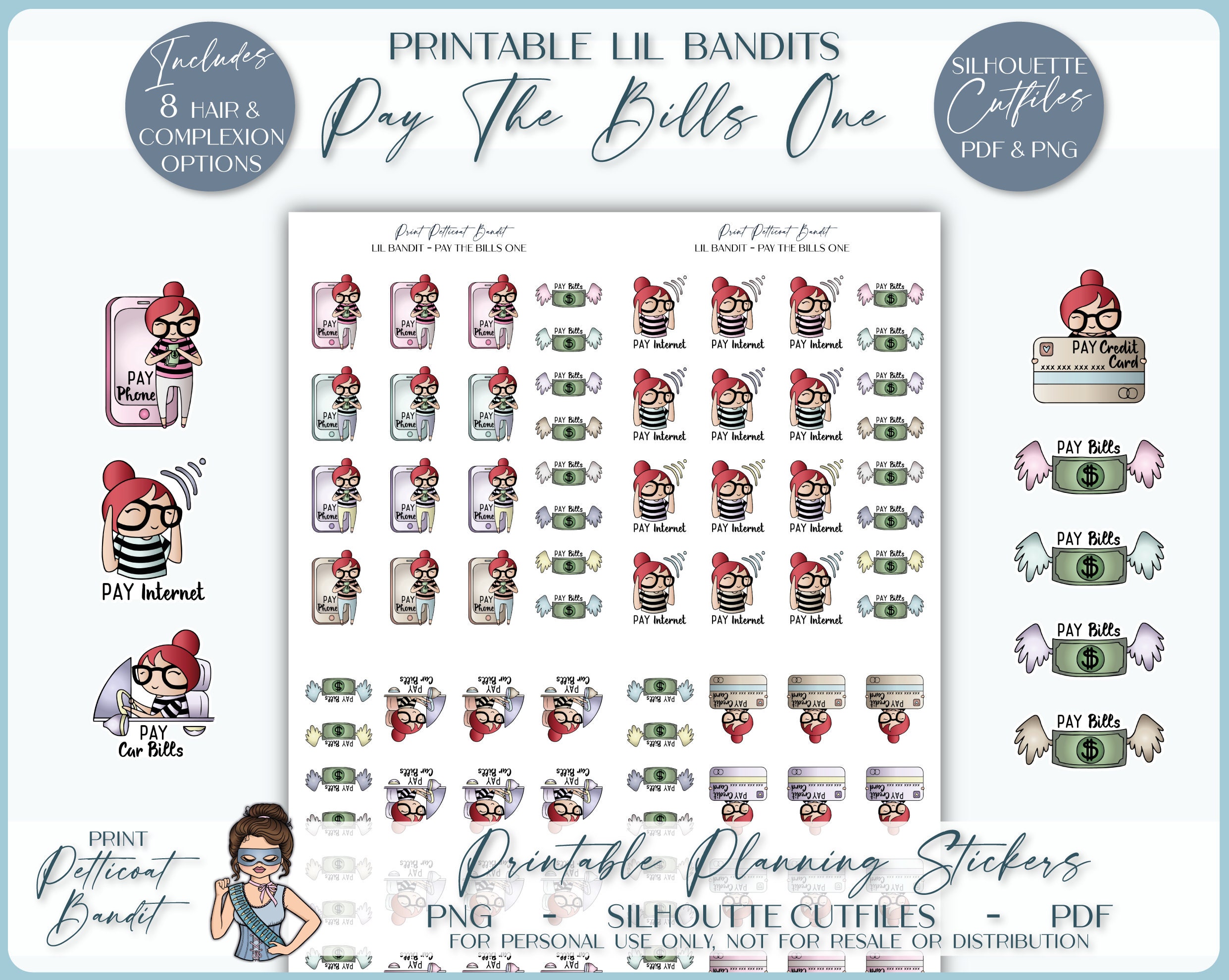 Lil' Bandit - Pay the Bills One | Printable Character Stickers ...