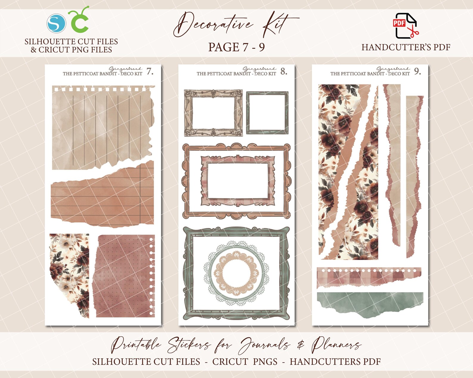 Printable Decorative Sticker Kit - Gingerbread | Christmas Journal ...